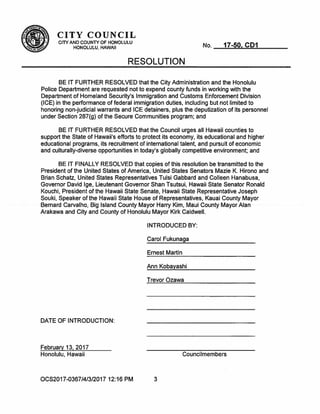 Honolulu "haven of aloha" resolution | PDF | Civic affairs | Politics