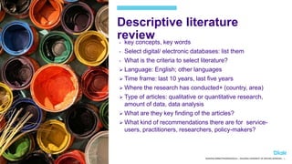 Descriptive Literature Review | PPTX | Education