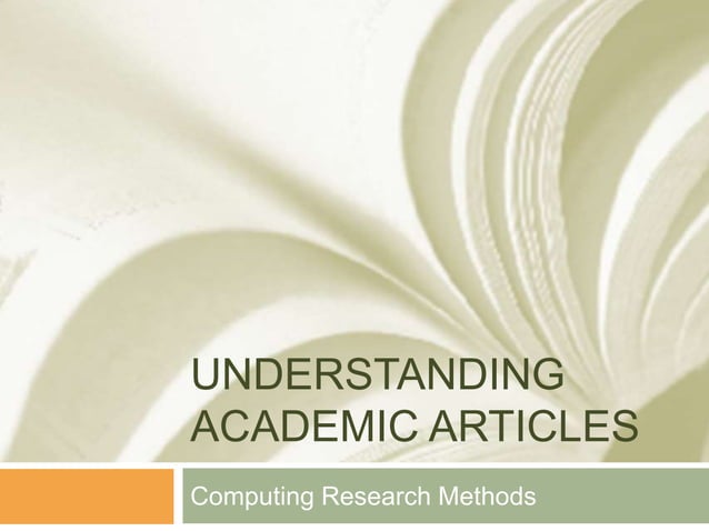 RES 3024 Presentation 3a Understanding Academic Articles.ppsx