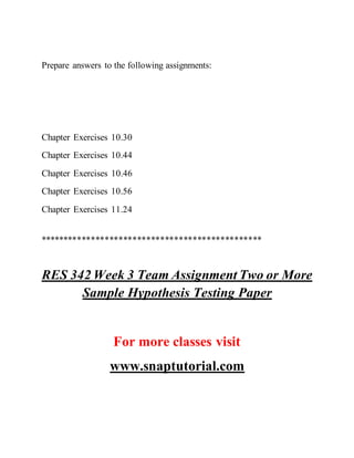 RES 342 Massive Success / snaptutorial.com