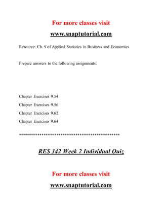 RES 342 Massive Success / snaptutorial.com