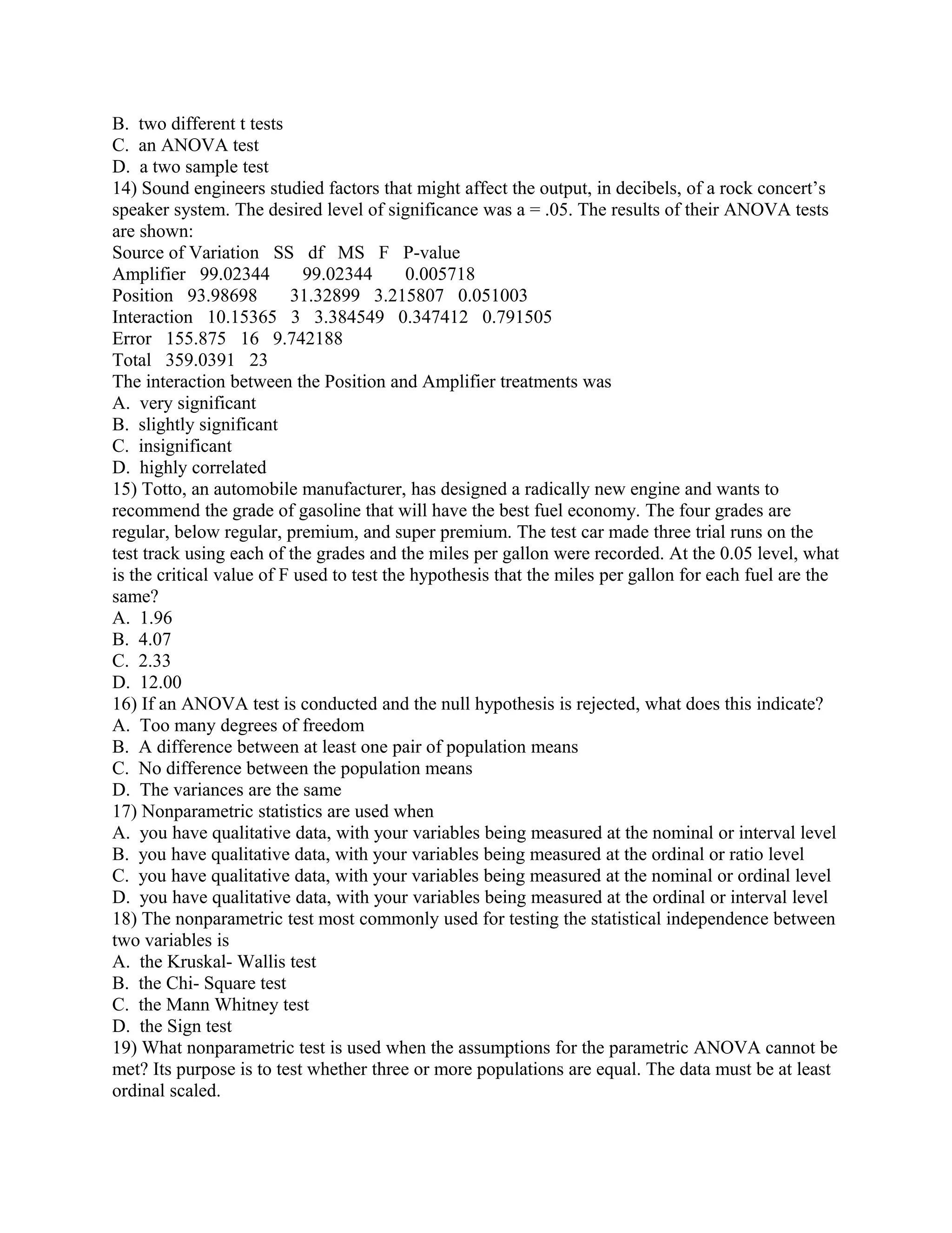 Res 342 final exams | PDF