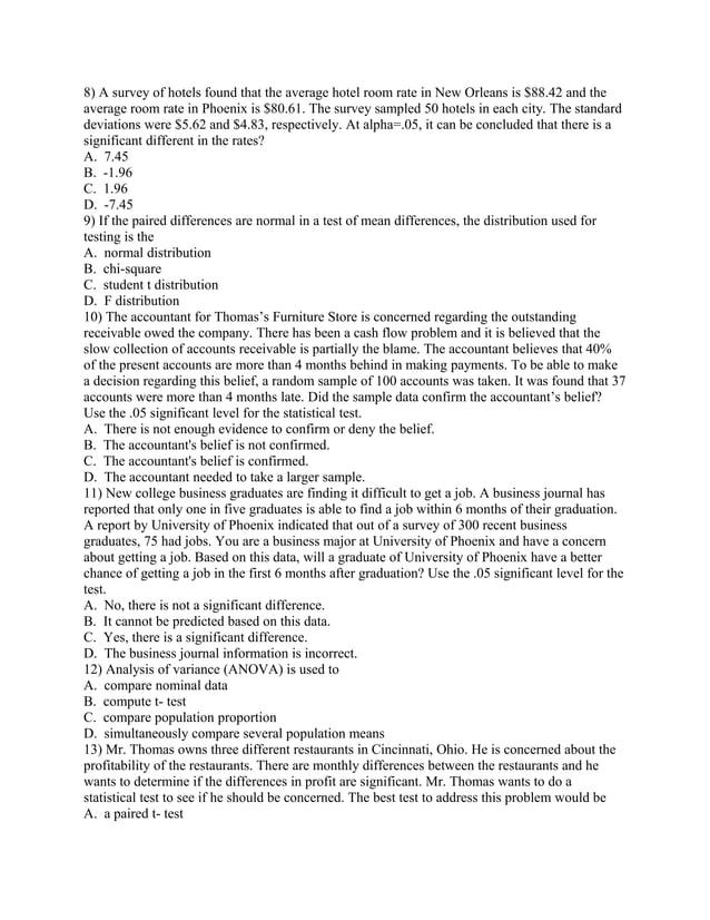 Res 342 final exams | PDF