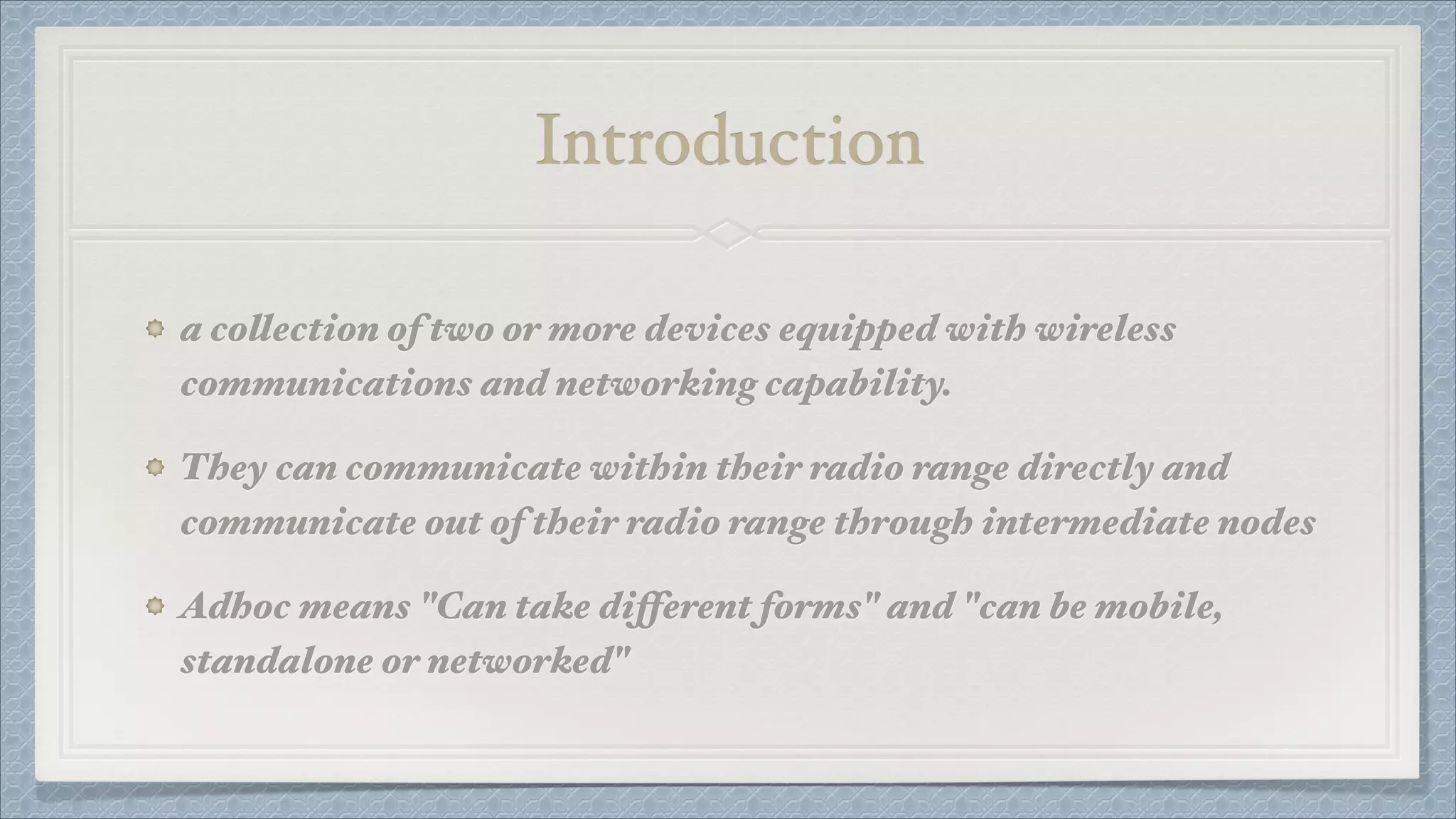 Introduction to MANETs | PDF | Computer Networking | Computing