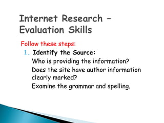 Year 7 Research Skills | PPT