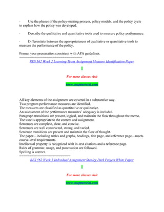 Res 562 Massive Success / snaptutorial.com | Educational Assessment | Education