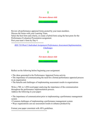 Res 733 Massive Success / snaptutorial.com