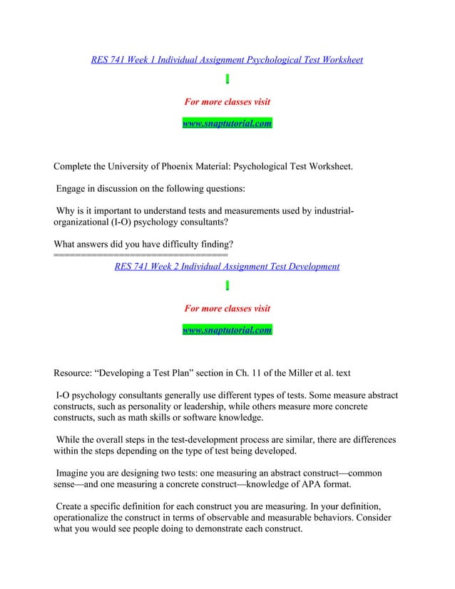 Res 741 Massive Success / snaptutorial.com