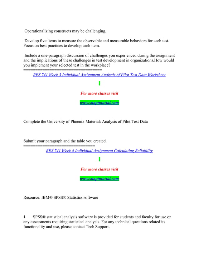Res 741 Massive Success / snaptutorial.com