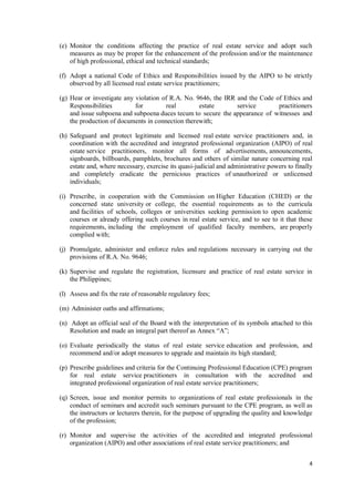 RESA IRR of R.A. 9646 | PDF