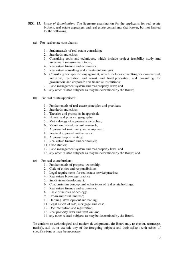 RESA IRR of R.A. 9646