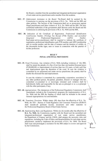 RESA IRR - RESA Implementing Rules and Regulations | PDF
