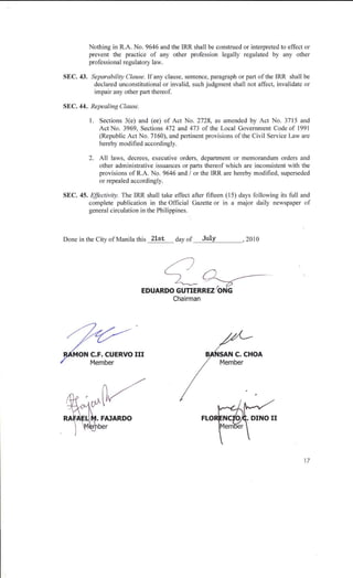 RESA IRR - RESA Implementing Rules and Regulations | PDF