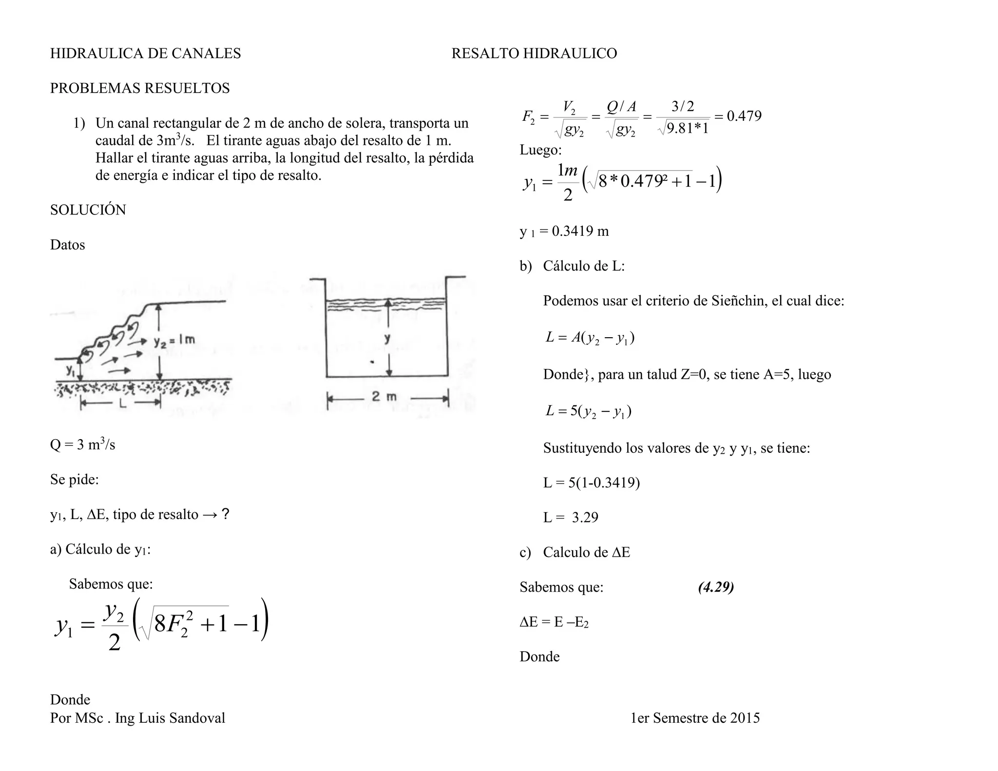 Resalto hidraulico | PDF