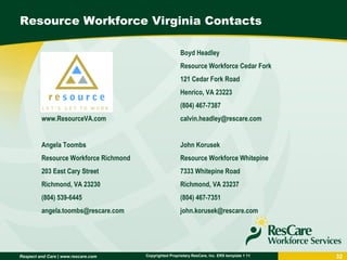ResCare Best Practices "Targeted Recruitment Model" Webex | PPT