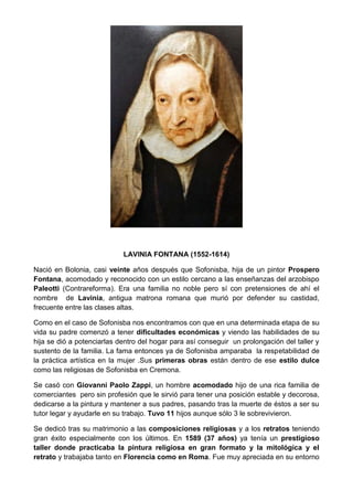 Resumen del catálogo de la Exposición "Dos Pintoras: Sofonisba ...