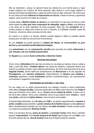 Resumen del catálogo de la Exposición "Dos Pintoras: Sofonisba ...