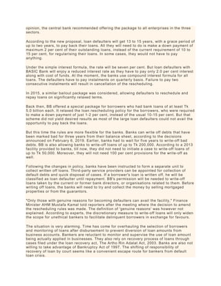 Rescheduling the soaring default loans banks' responsibilities | PDF
