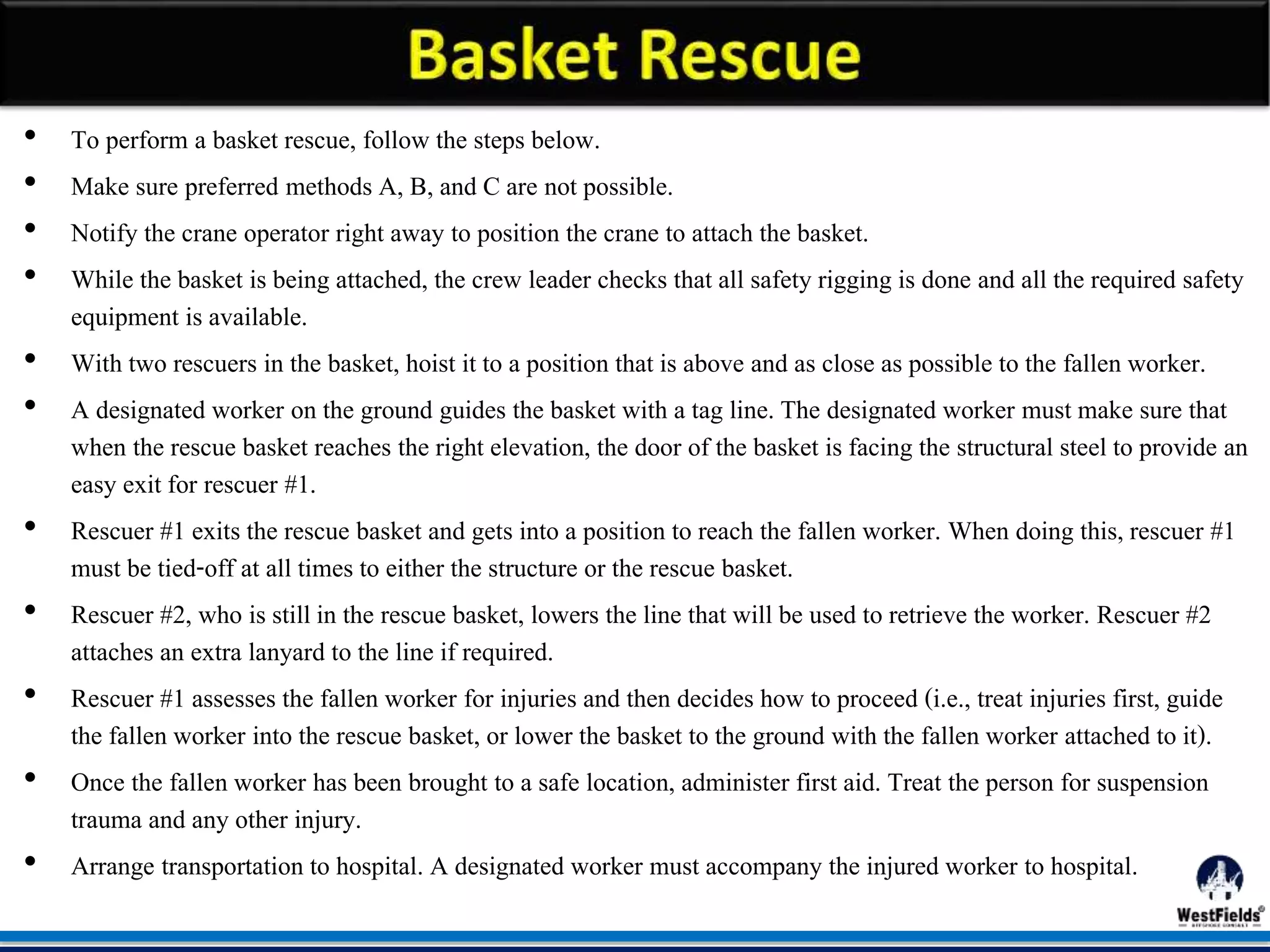 Rescue at heights westfields 2017 | PPTX