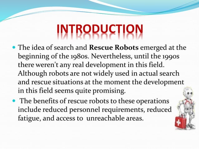 Rescue Robots | PPTX | Robotics | Technology & Computing