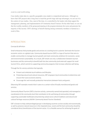 Community-based tourism case studies in various regions & lessons from ...