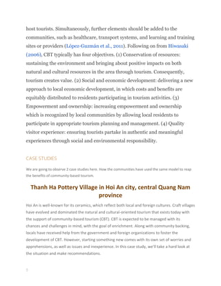 Community-based tourism case studies in various regions & lessons from ...