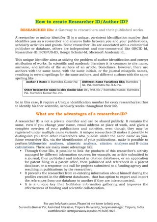 How to create Author ID/ Researcher ID | PDF