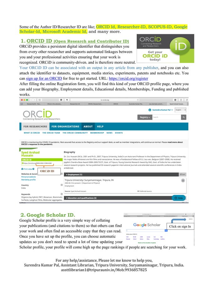 How to create Author ID/ Researcher ID | PDF