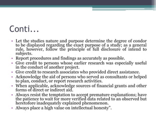 Research Ethics - Summary | PPT