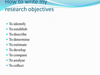 Reseach objectives | PPT