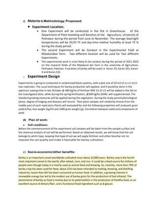 Reseach proposal on barley | PDF