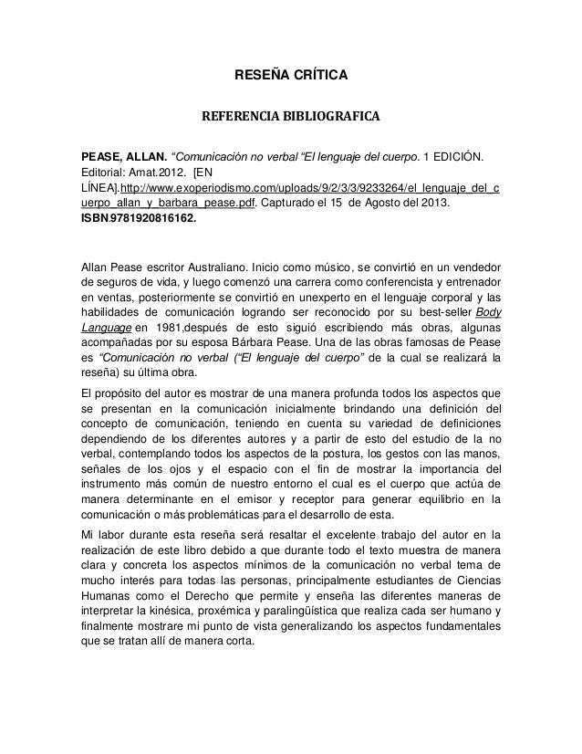 Ejemplo De Una Resena Ejemplo De Una Resena