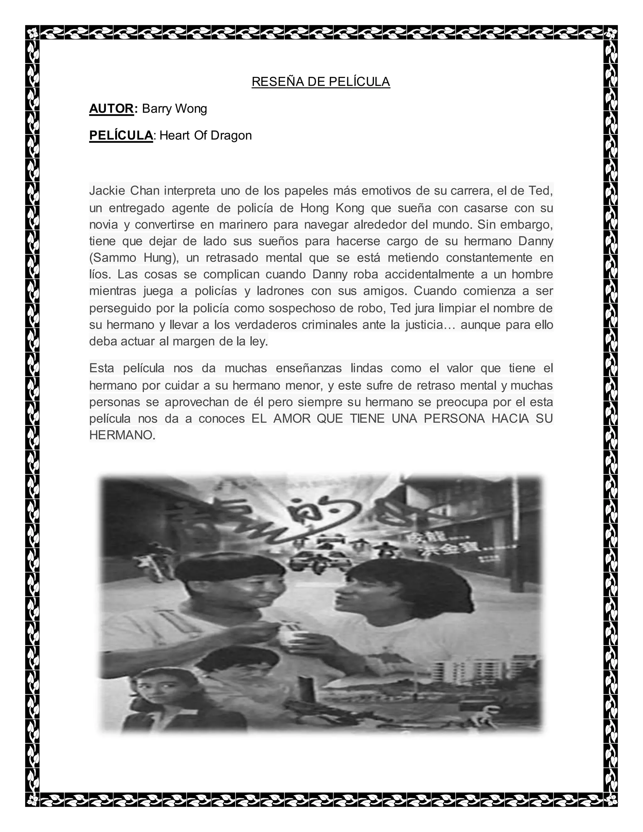 Reseña de obra literaria-Reseña de una Pelicula | DOCX