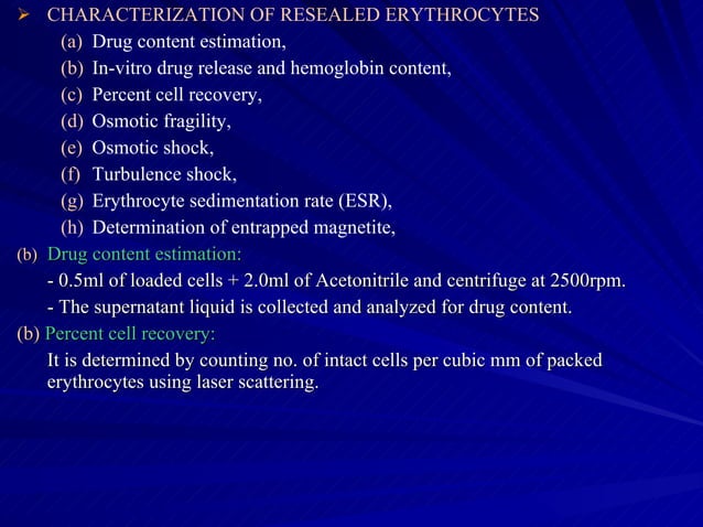 Resealed erythrocytes | PPT