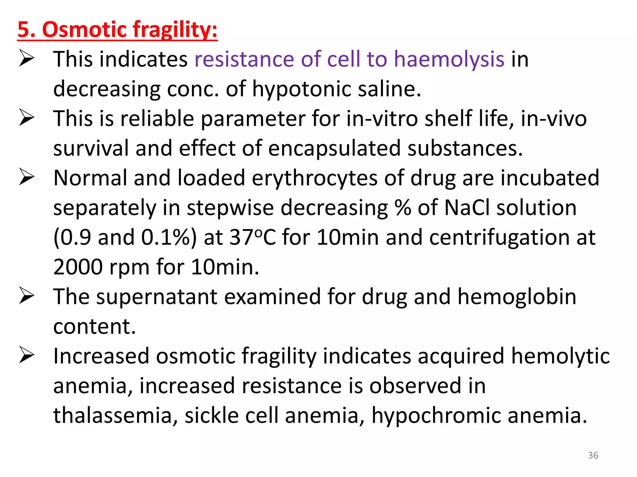 Resealed erythrocytes as carriers. | PPTX