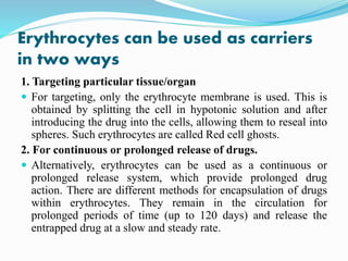 Resealed erythrocytes in drug delivery | PPT