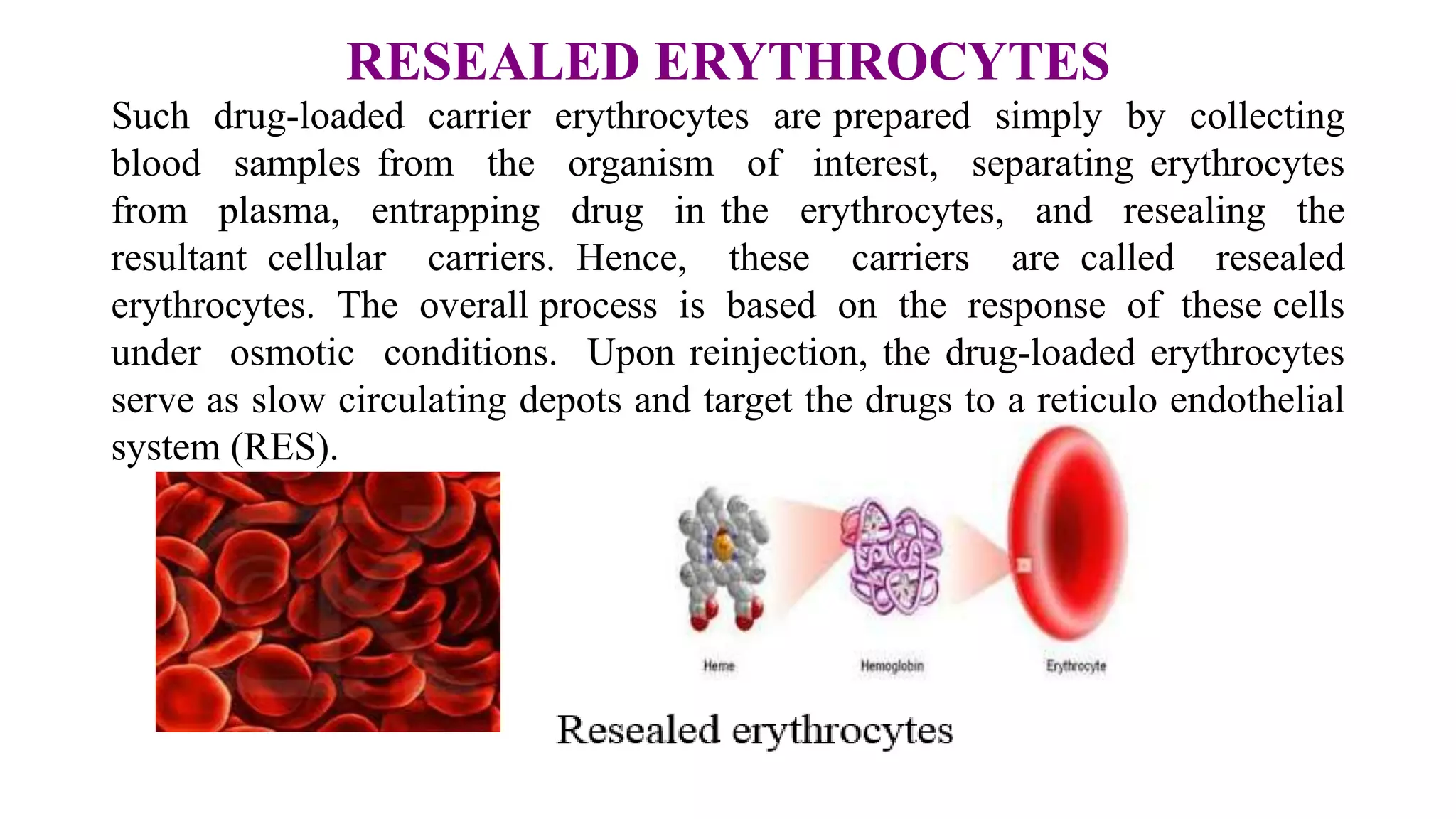 Resealed erythrocytes | PPTX