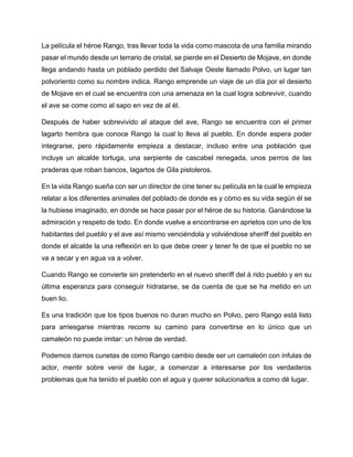 Reseña película rango... | PDF