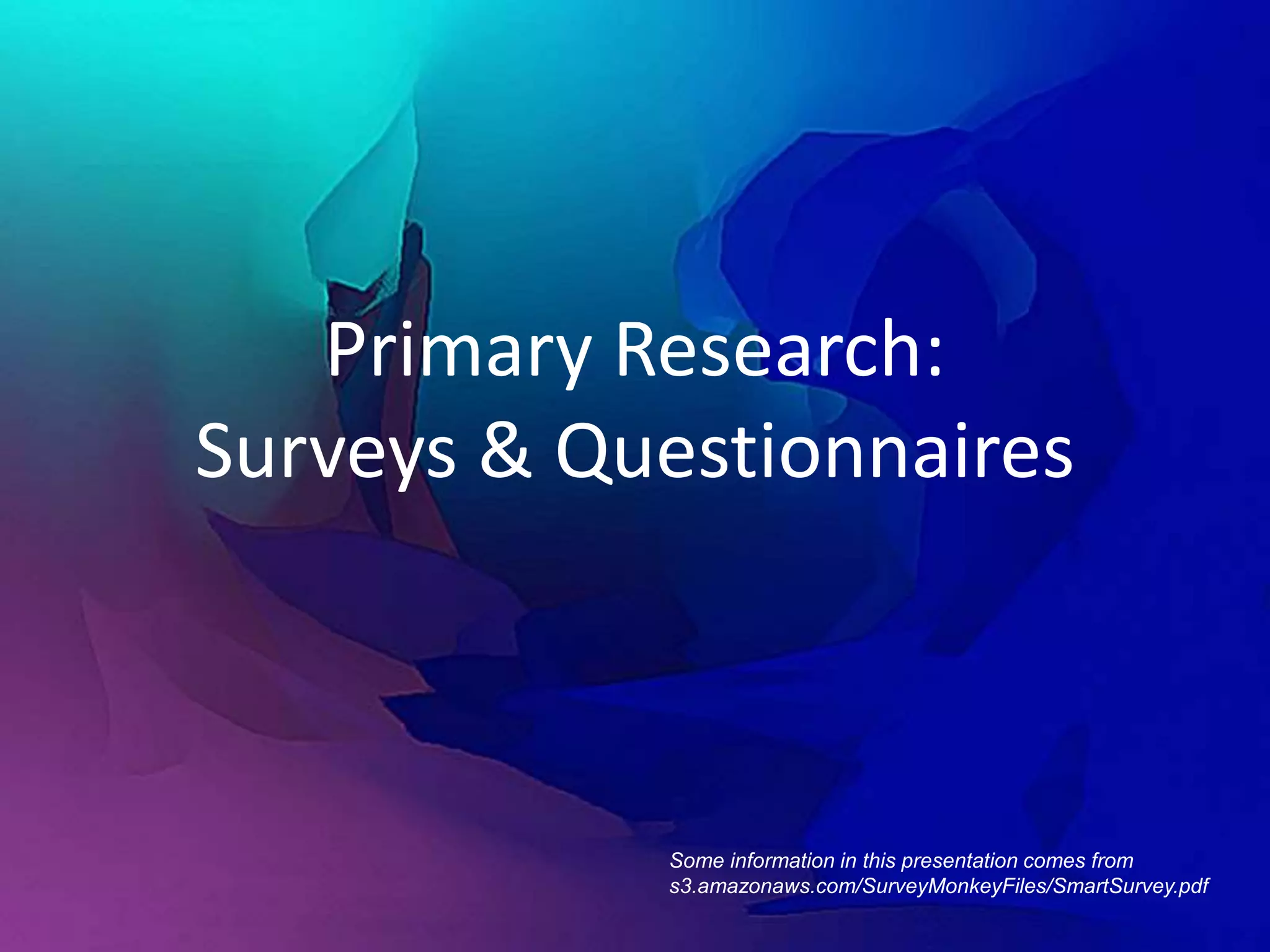 Primary & Secondary Research | PPTX