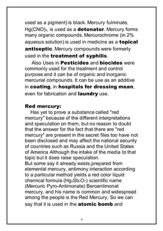 Uses of Mercury(Hg) | PDF