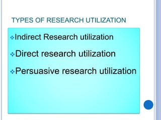 Research UTILIZATION | PPTX