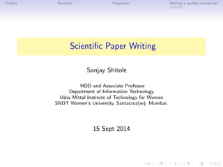 Scientific Paper Writing | PPT
