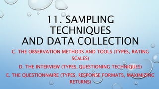 Sampling Techniques and Data Collection | PPTX