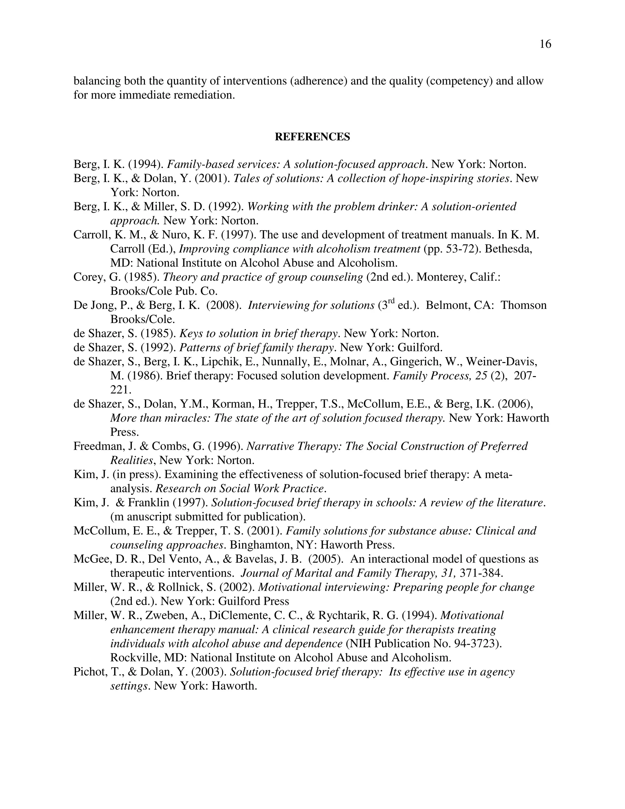 Solution Focused Therapy Treatment Manual | PDF