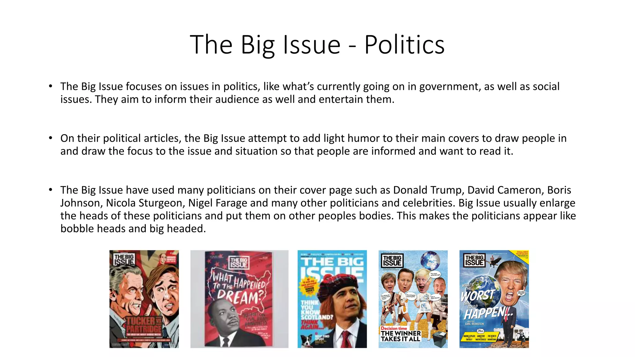 The Big Issue Political Covers | PPT