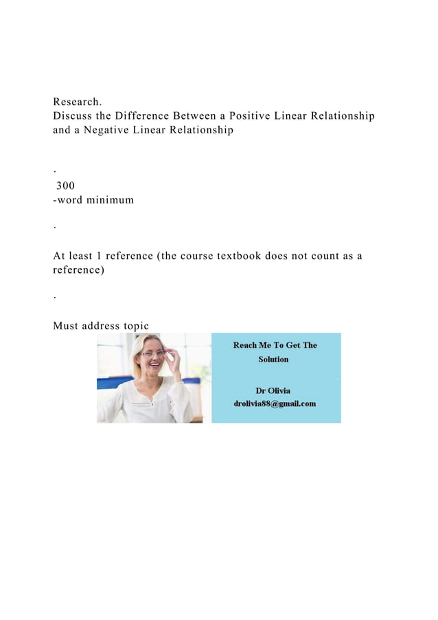 Research Discuss The Difference Between A Positive Linear Rel Docx