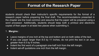 Format of The Research Paper | PPTX