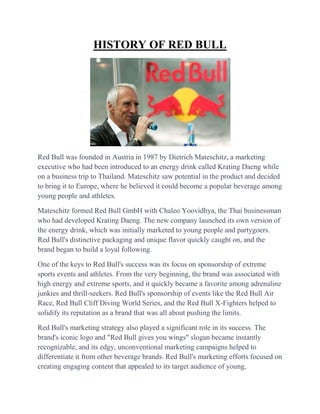 RESEARCH project on red bull by education dept | PDF