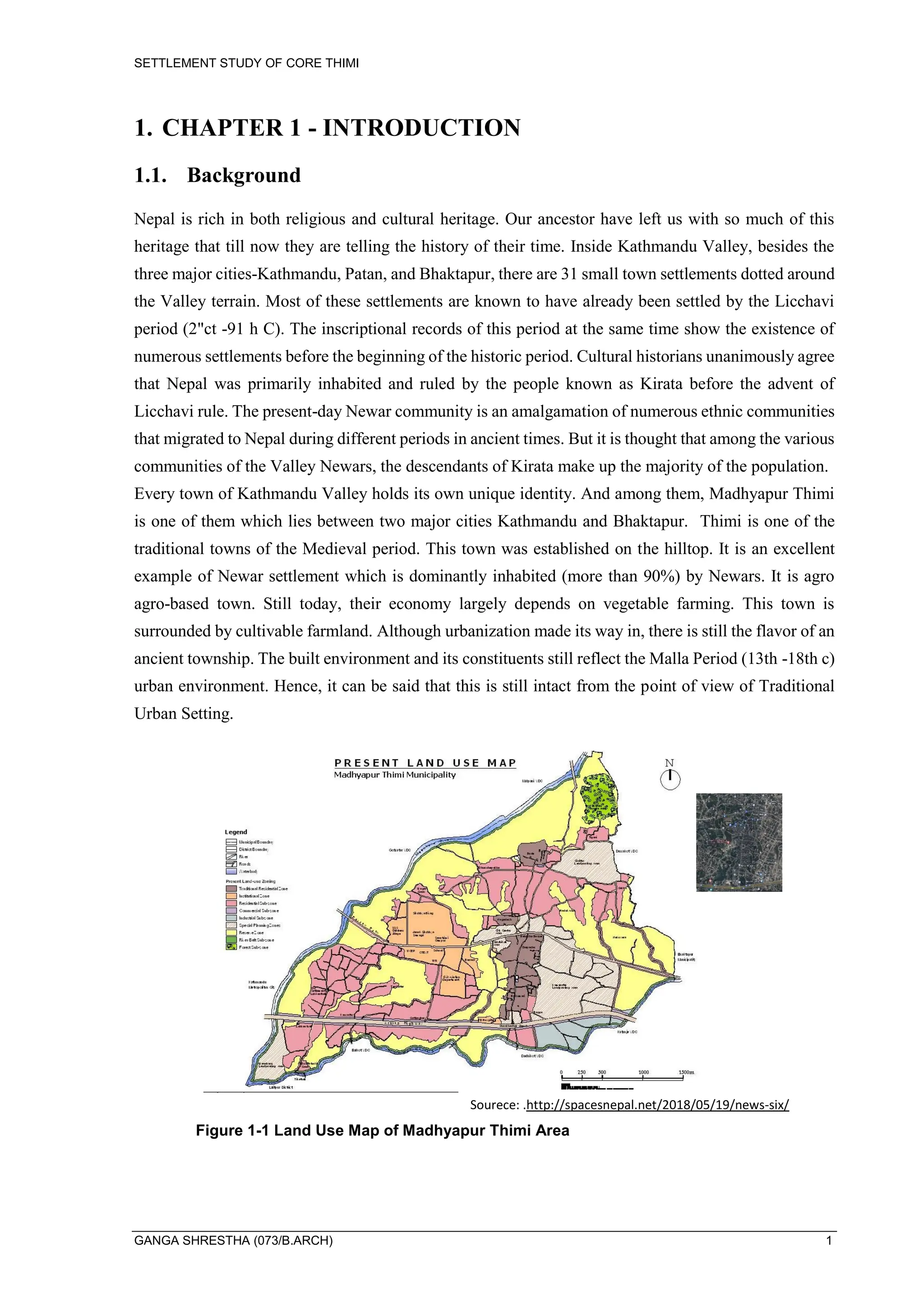 Settelment Study of Core Thimi Area, Newari Architecture | PDF