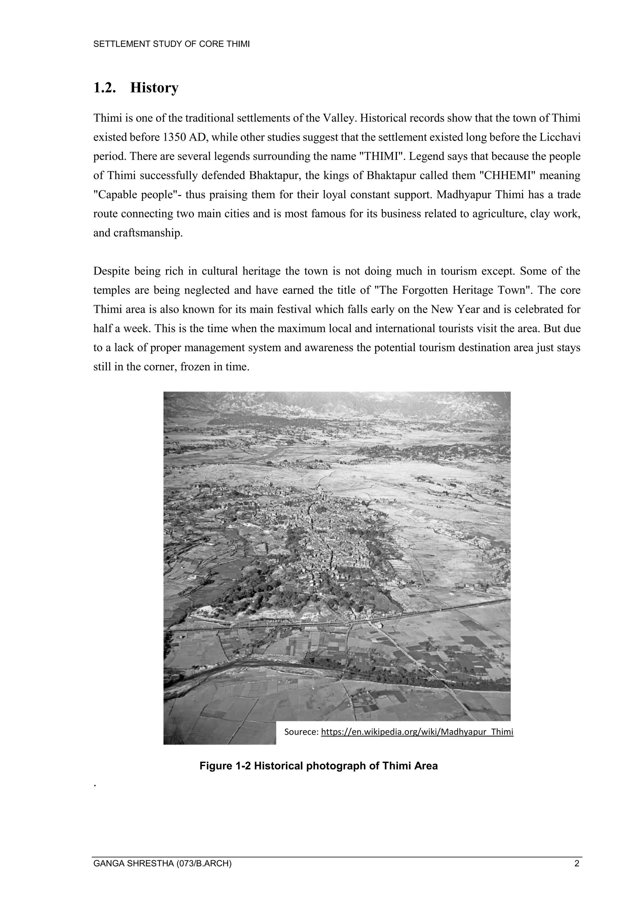 Settelment Study of Core Thimi Area, Newari Architecture | PDF